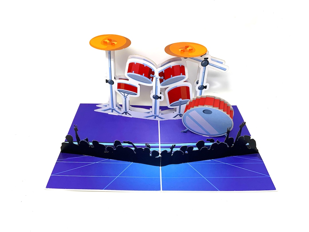 Personalised Pop-up Drumming Card | 3D Musician Greeting | Handmade ...