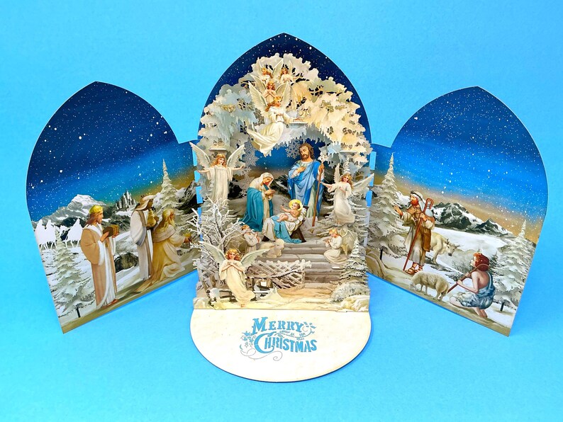 Personalised Nativity Pop up Christmas Card – 3D Religious Nativity ...