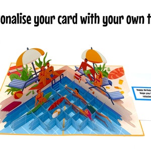 Personalised Pop-up Swimming Card | 3D Sports-themed Greeting ...