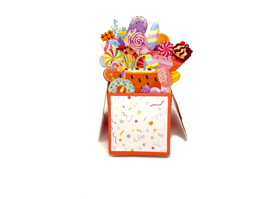 Personalised Pop-up Sweets in a Box Card for Kids | 3D Fun Treat ...