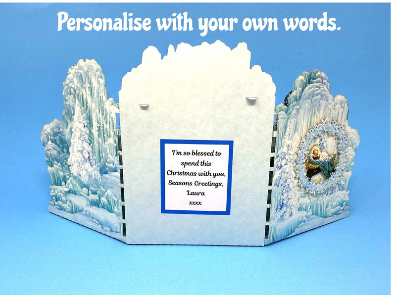 Personalised Nativity Pop up Christmas Card – 3D Religious Nativity ...