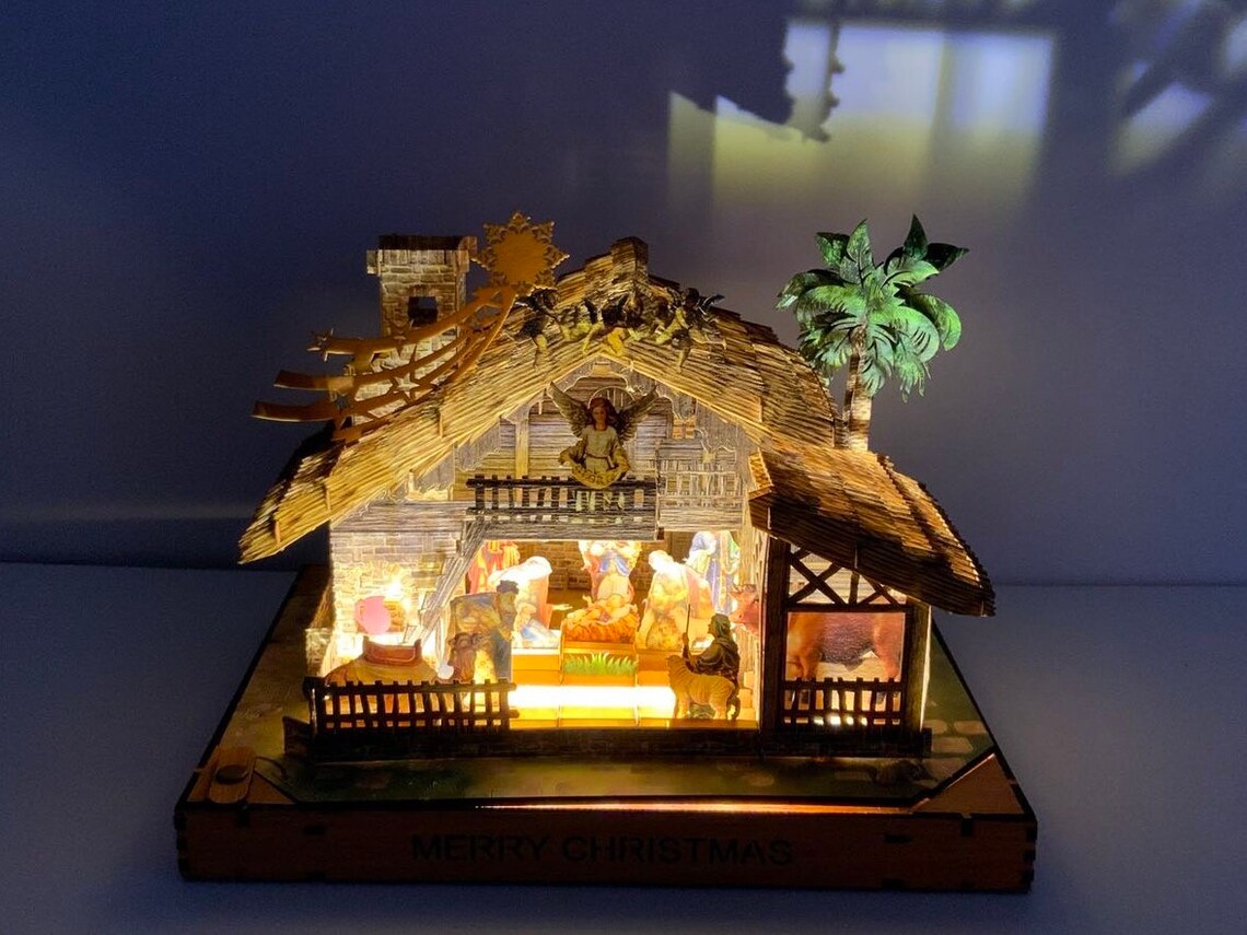 Pop up Light up Nativity Scene Nativity Set Miniature - Etsy