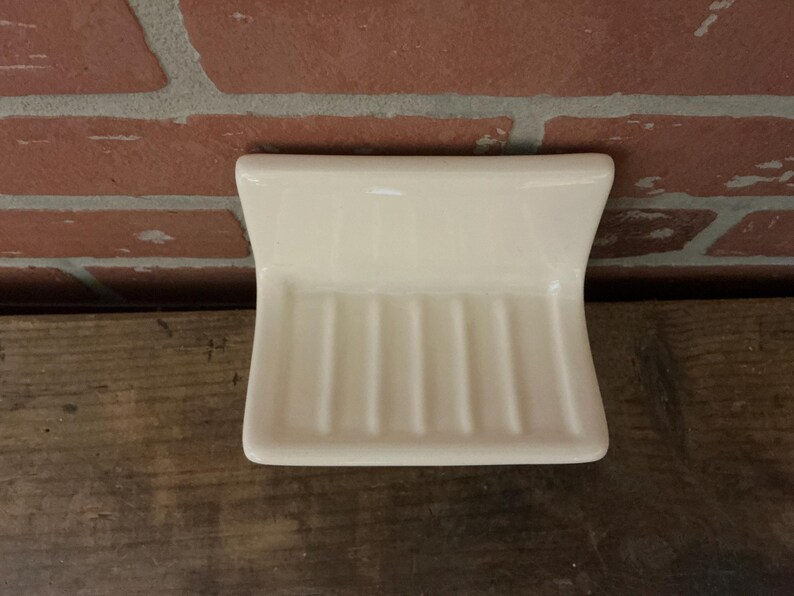 Vintage White Ceramic Wall Mount Soap Dish,tub or Shower Soap Holder ...