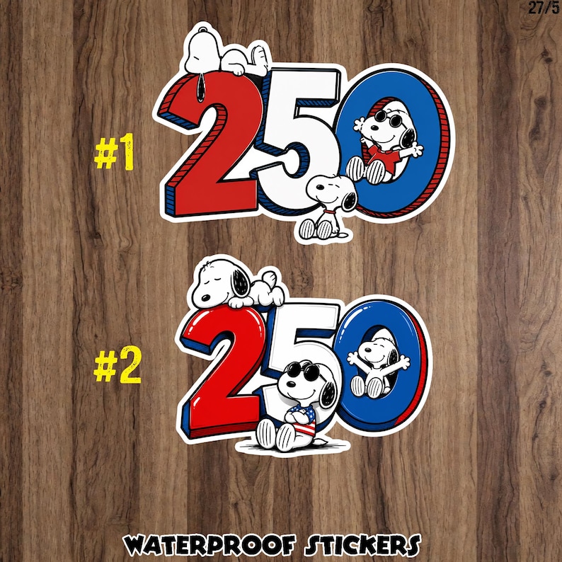 Snoopdog 250 Years Sticker, Red White Blue Anniversary Decal, Vintage ...