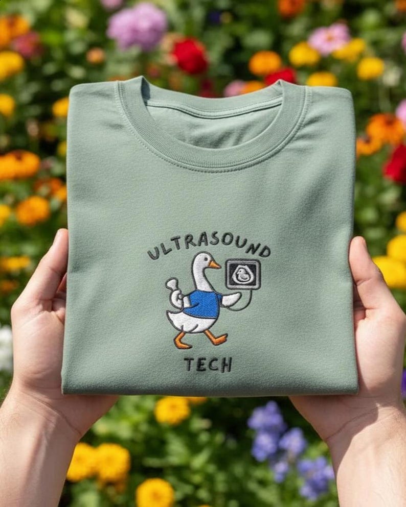 Ultrasound Tech Goose Embroidery Design, Funny Sonographer Digital File ...