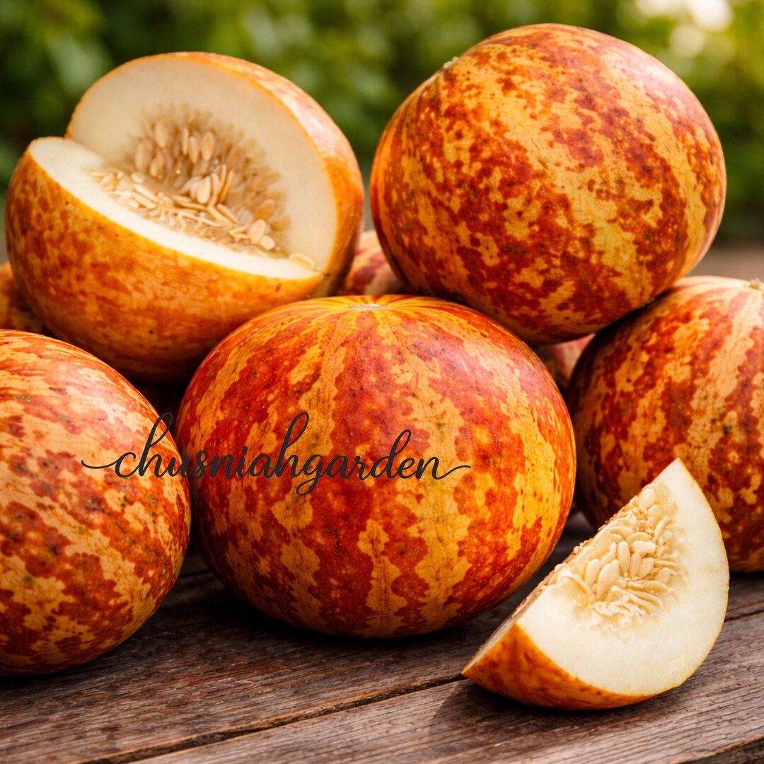 Tigger Melon Seeds 20 Count | Heirloom Non GMO | Armenian Striped Melon ...
