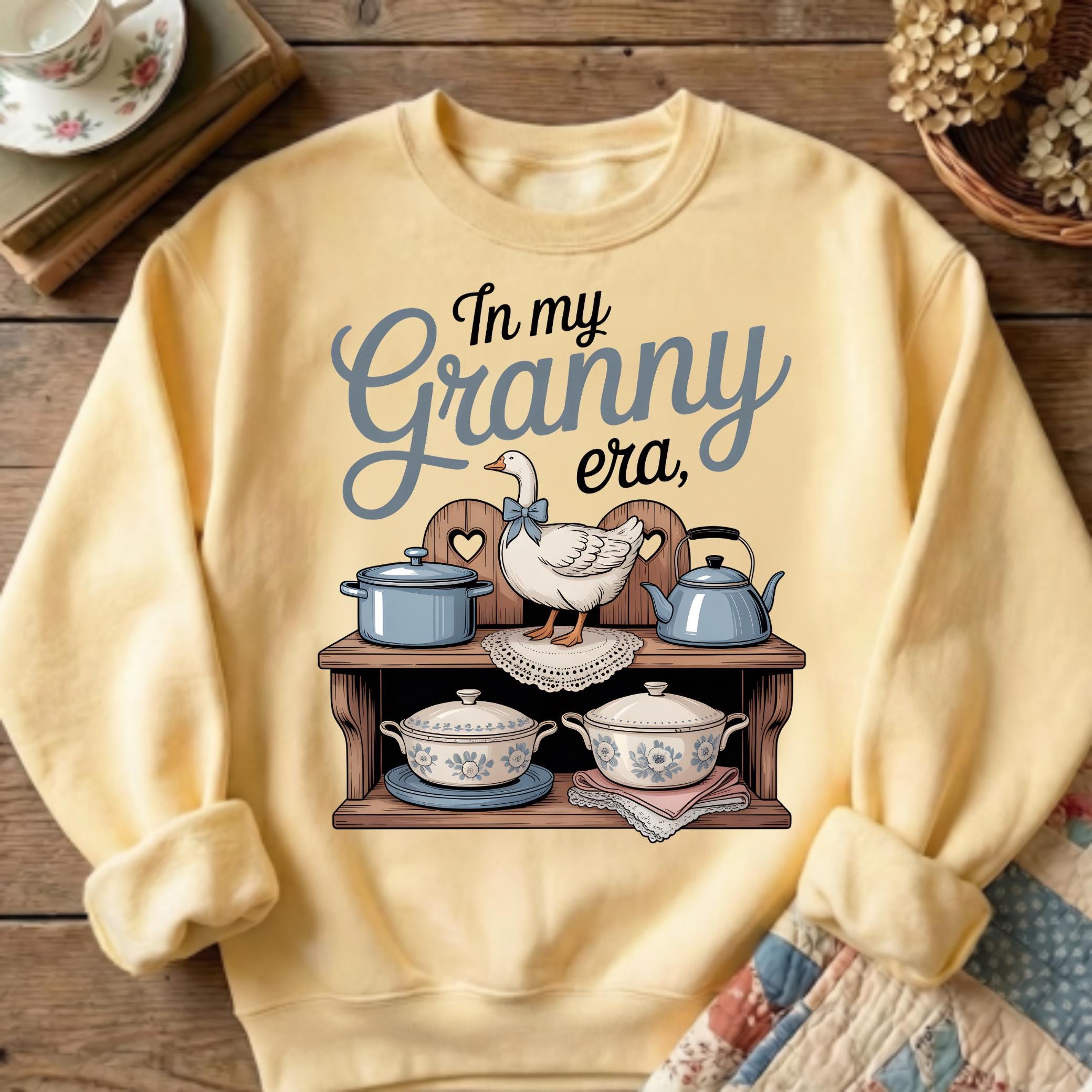 In My Granny Era Digital PNG Shirt Design, Vintage Goose Kitchen Shelf ...