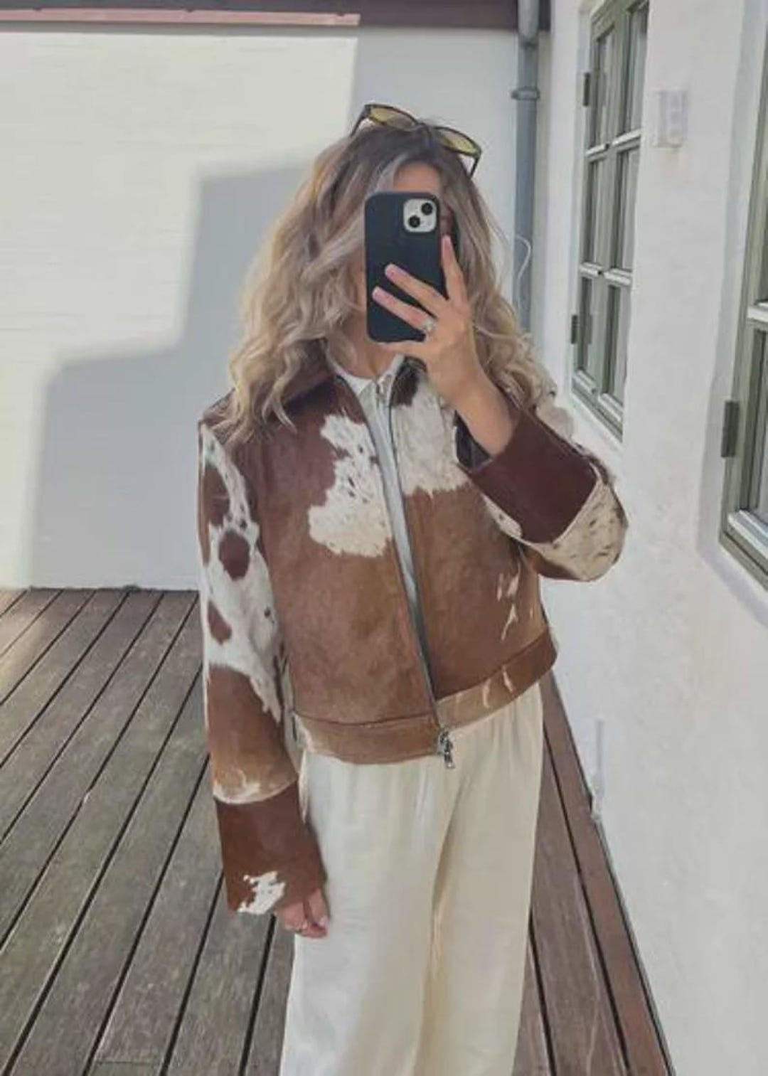Genuine Cowhide Leather Jacket for Women | Women Natural Hair-on Cow ...