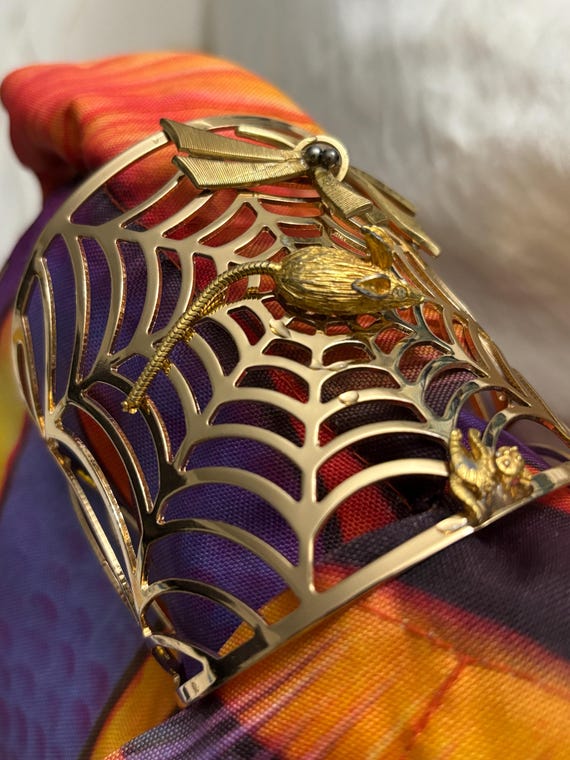 upcycled spider cuff bracelet, mouse spider cat brace… - Gem