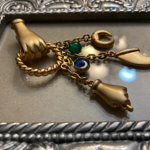 Vintage Hand Talisman Chatelaine Brooch, 1970 Chatelaine Good Luck ...