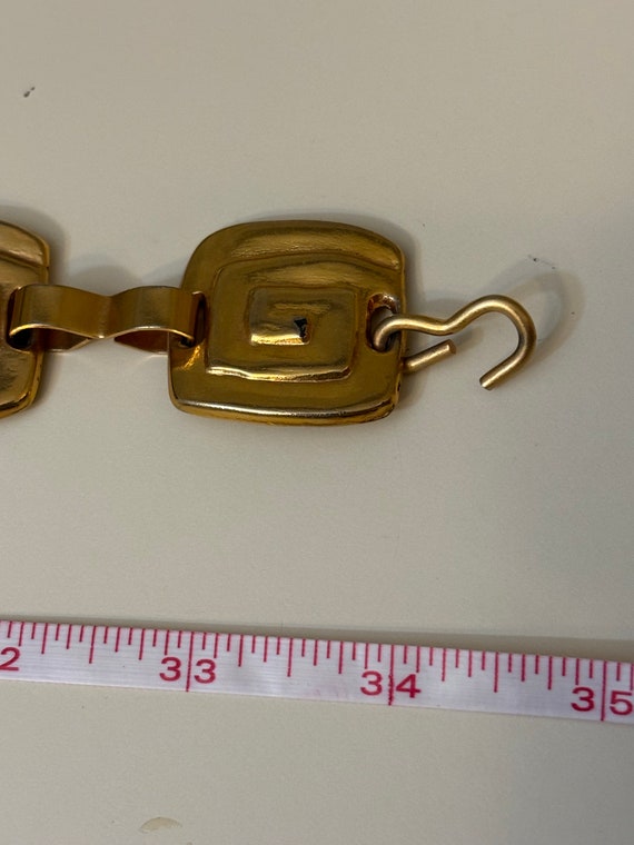 modern chunky gold panel belt, gold chain link belt… - Gem