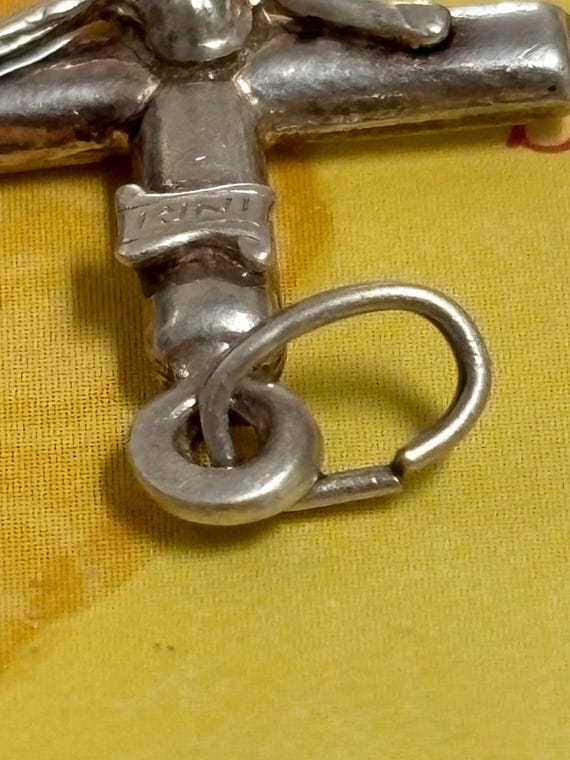 vintage Sterling tubular Jesus Cross pendant, Vintage… - Gem