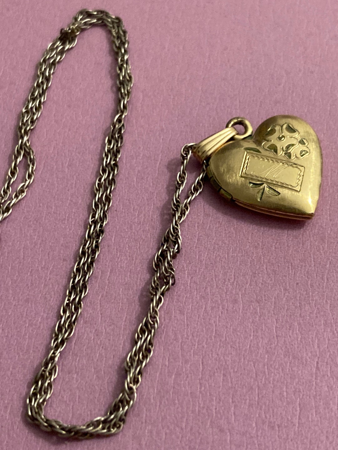 Antique Victorian Gold Filled Heart Locket .5 X .5, Monogrammed M Front ...