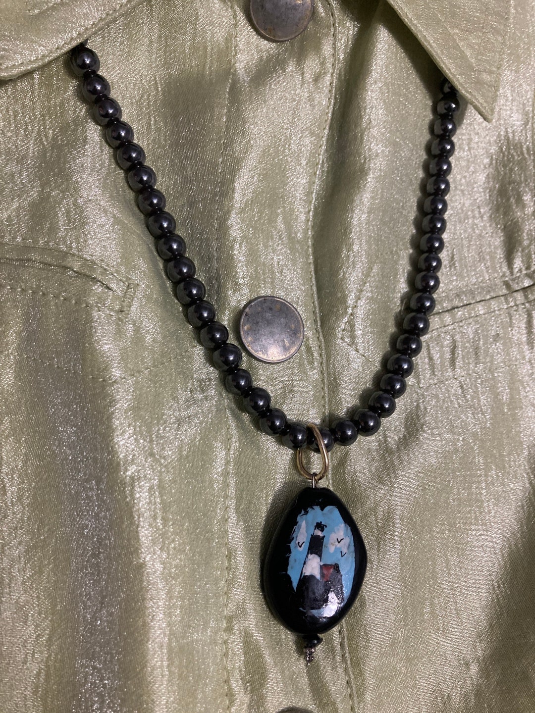 Vintage Lighthouse Upcycle Healing Magnetite or Hematite Seashore ...