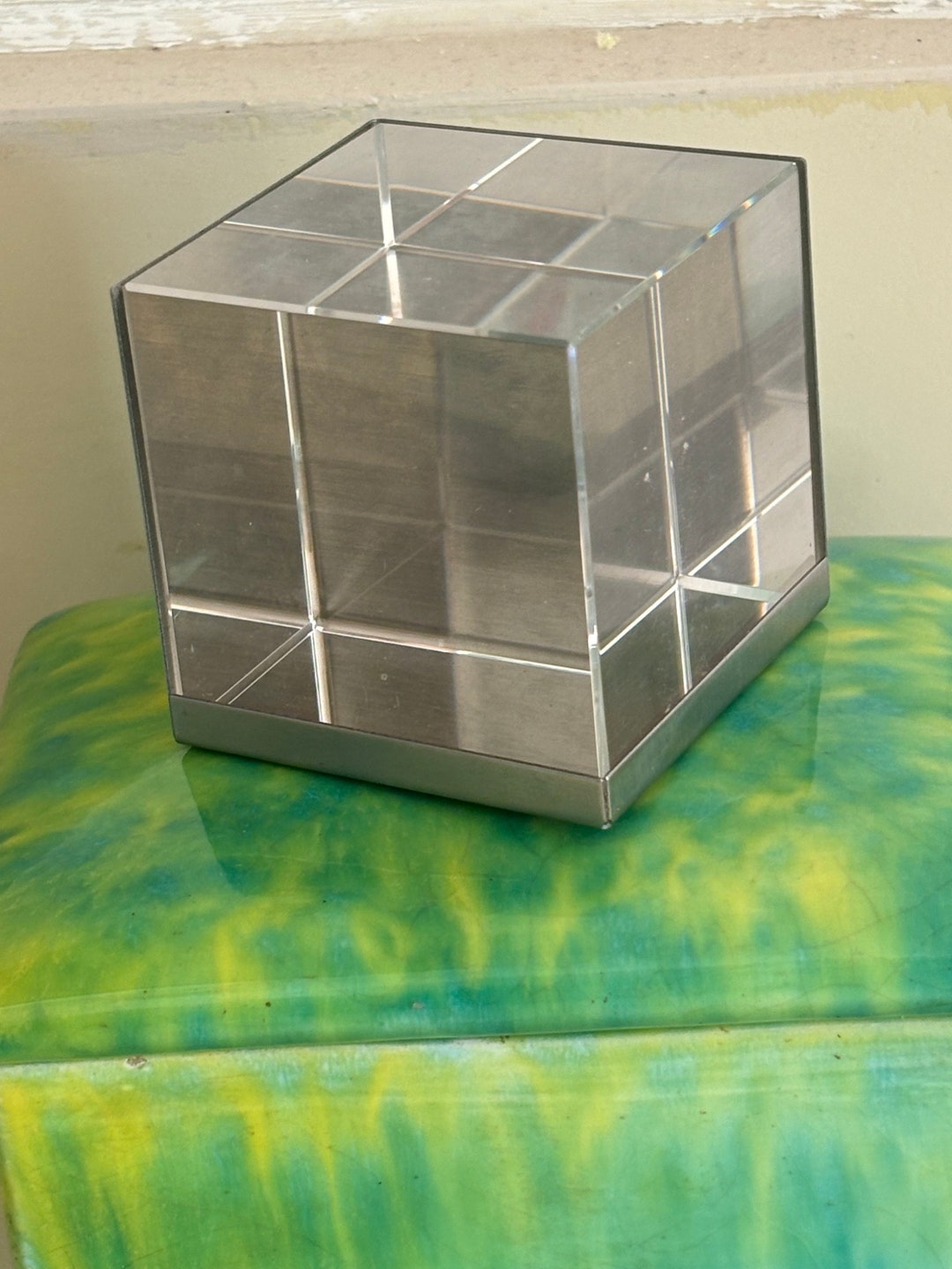 Vintage MCM Architectural Paperweight, Mid Century Crystal Glass and ...