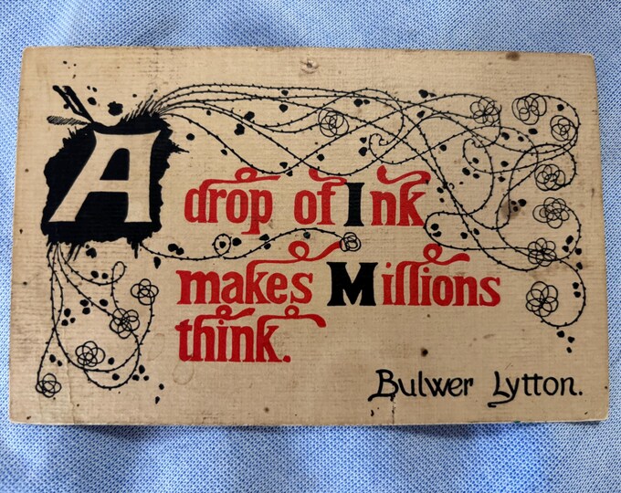 Antique Bulwer Lytton Sign, Antique Writers Guild Collectible, Antique ...
