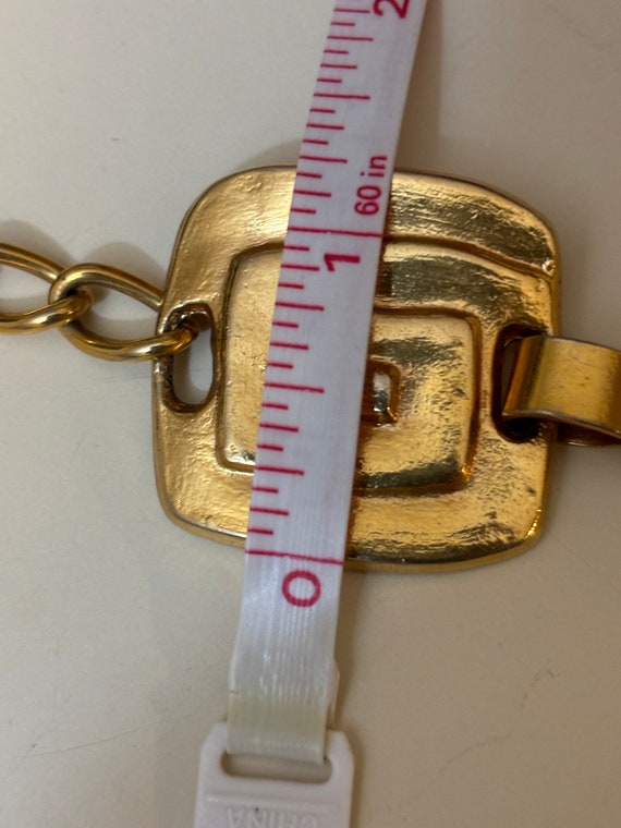 modern chunky gold panel belt, gold chain link belt… - Gem