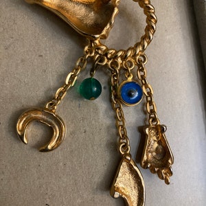 Vintage Hand Talisman Chatelaine Brooch, 1970 Chatelaine Good Luck ...