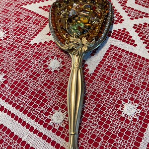 Antique Mosaic Murano Glass Hand Mirror, Holiday Sweetheart Gift ...
