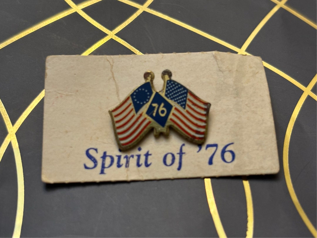 Vintage Spirit of 76 Double Flag Pin, Spirit of 76 Vintage Lapel Pin, 1 ...