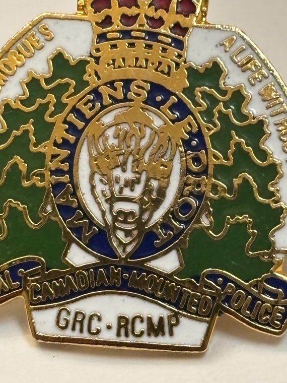 vintage Royal Canadian Mounted Police Gold Plated Lap… - Gem