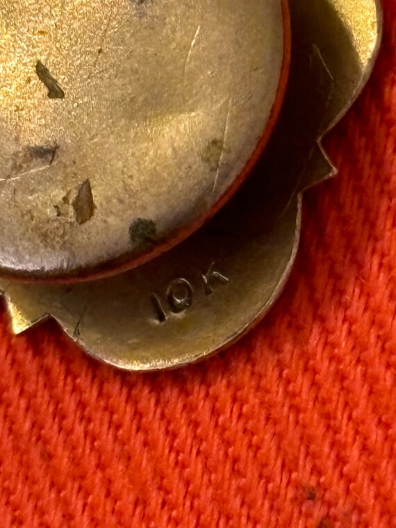 Vintage 10k Gold St Nicolas Nassau Island Society Lap Gem