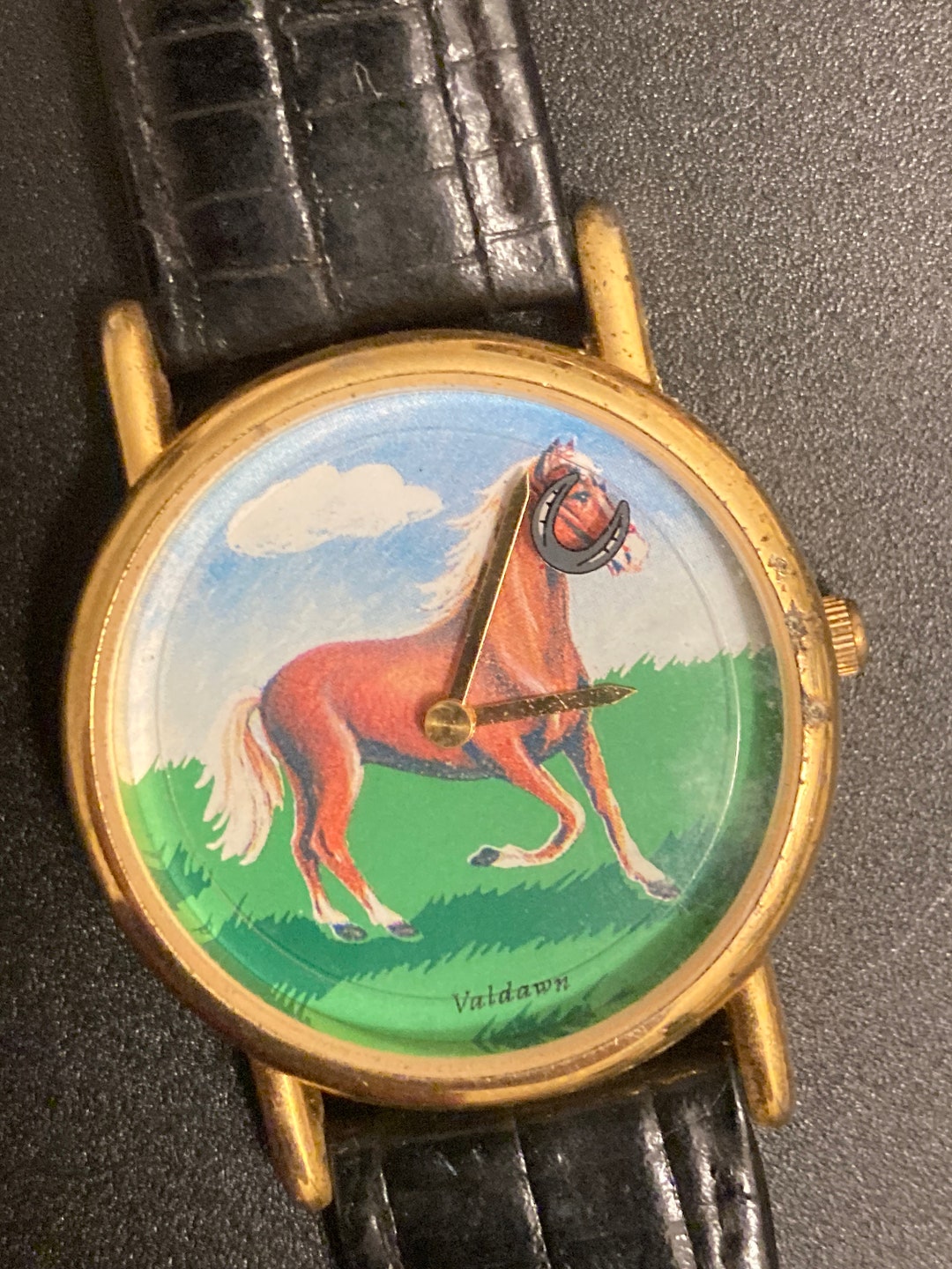 Vintage Valdawn Horse Theme Wrist Watch, Youth Horse Good Luck Wrist ...