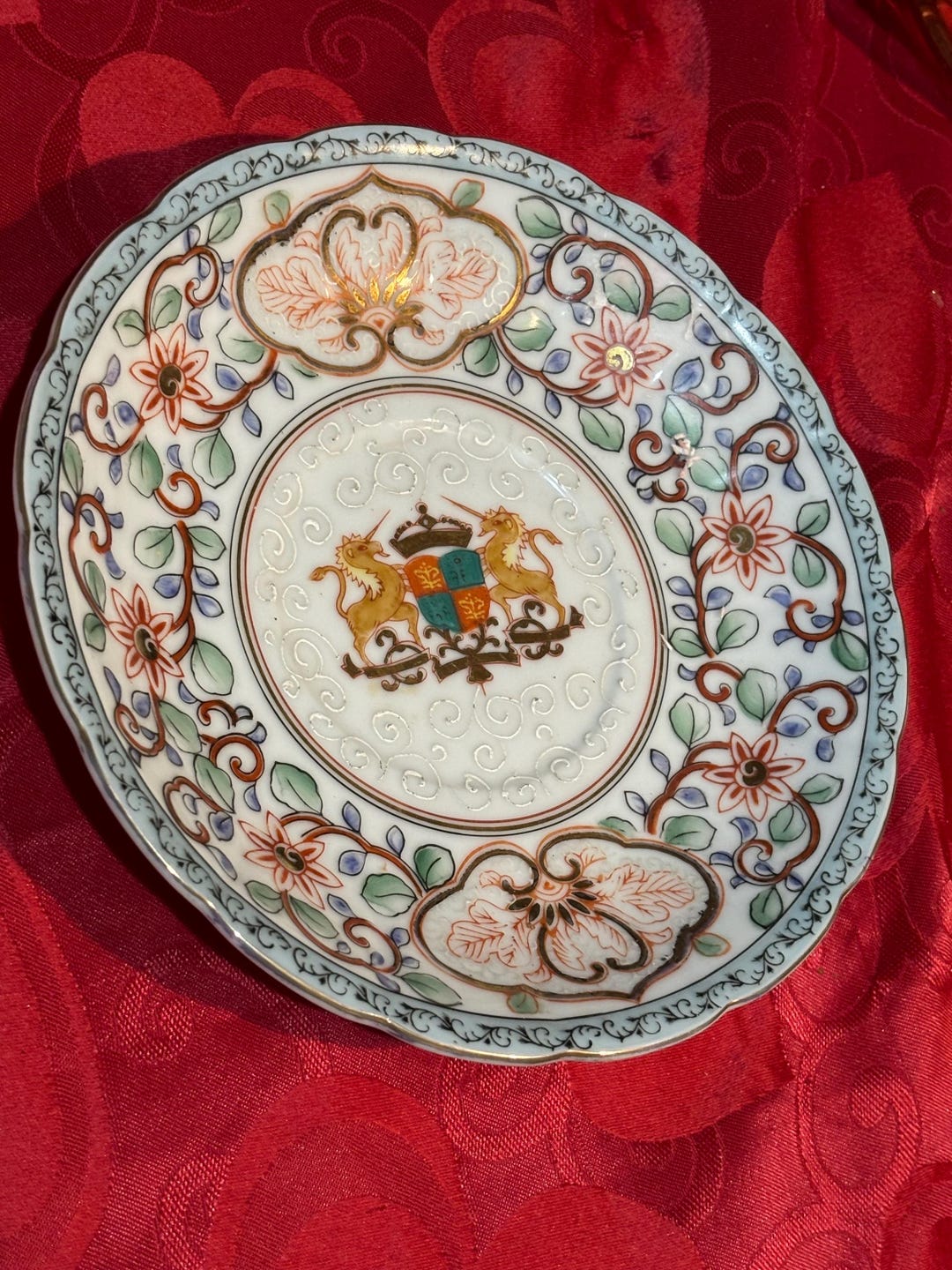 Antique Japanese Heraldry Cabinet Dish, Antique Early 20th Century ...