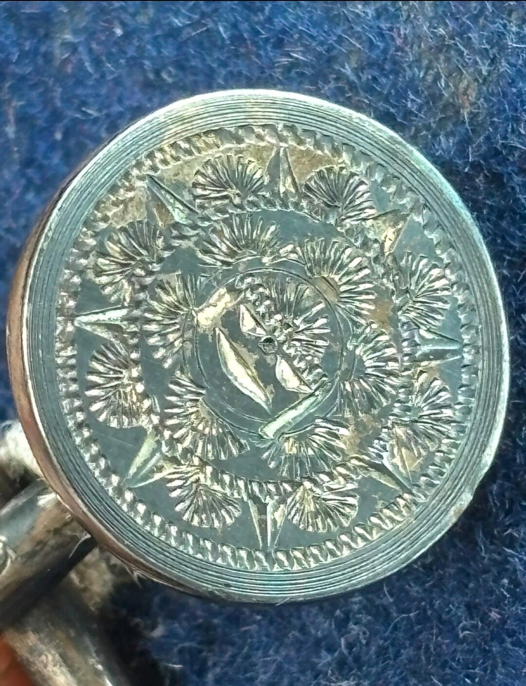 Antique Etched Sterling Cufflinks, Early 19th Century Sterling Coin ...