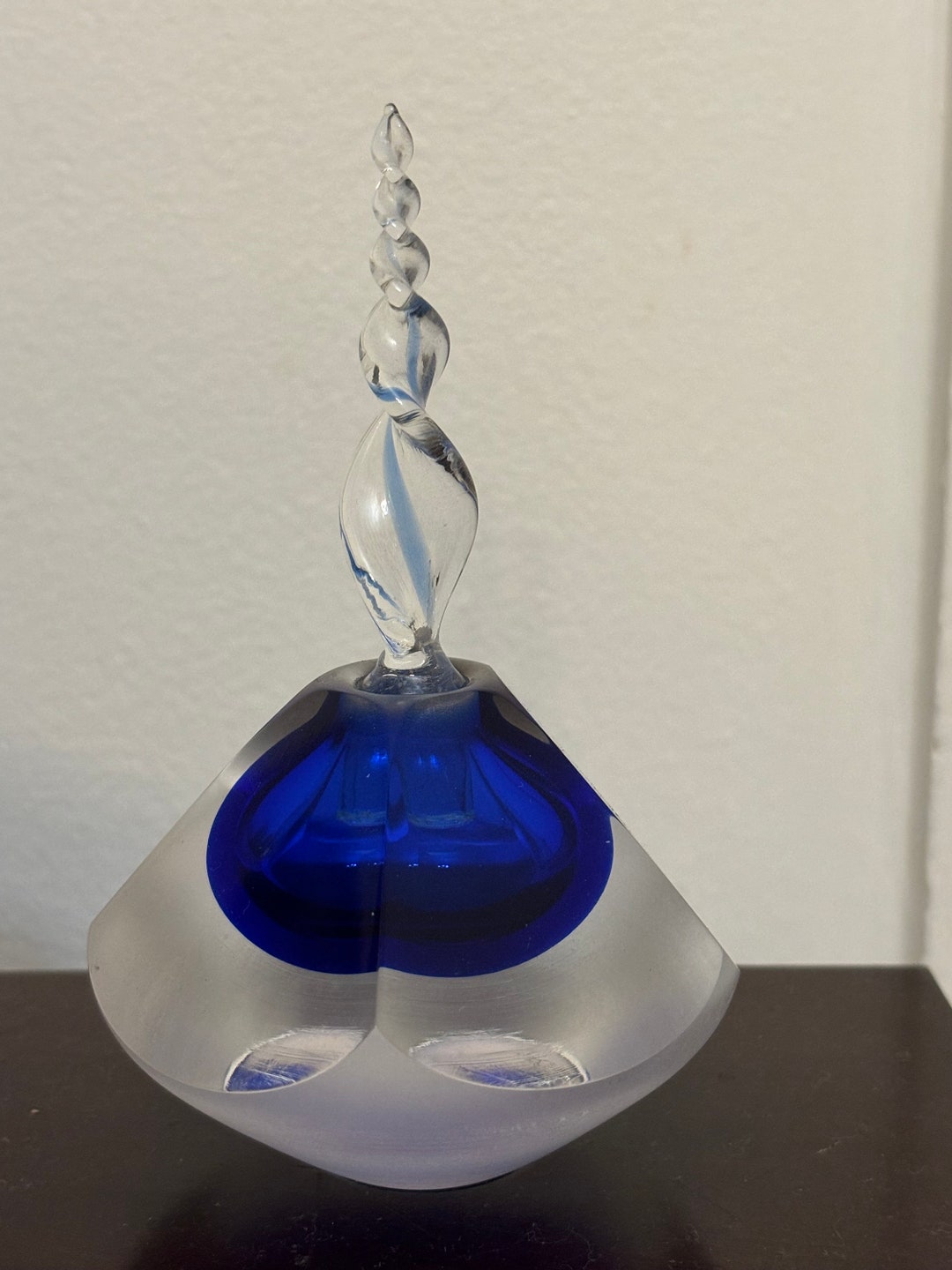 Vandermark Cobalt Blue Crystal Vanity Perfume Bottle Signed 1980’s ...