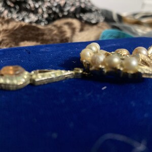 Vintage Victorian Art Nouveau Tear Drop Pendant, Pearl Rhinestones All ...