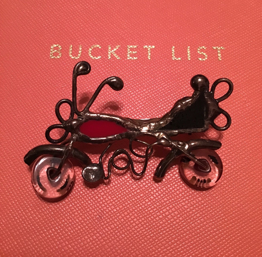 Vintage Motorcycle Pin, Stained Glass Motorcycle, 2 X 1 1/2, Stained ...