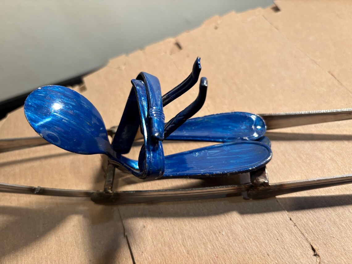 1960s Metal Art Kayak , Mid Century Kayak Art, Metal Boat and Man ...