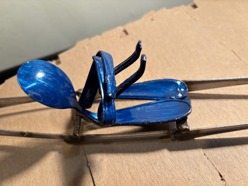 1960s Metal Art Kayak , Mid Century Kayak Art, Metal Boat and Man ...