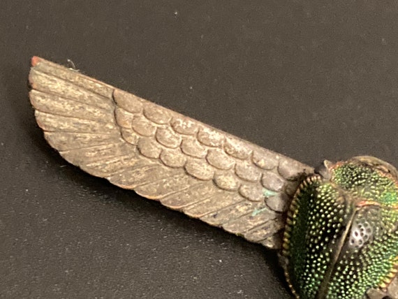 Mid century scarab bar pin, mens scarab tie tack bar … - Gem