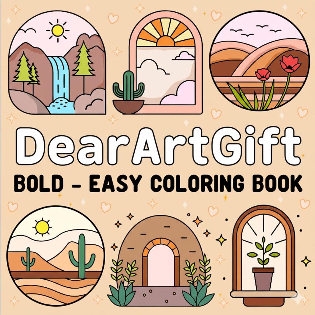 Printable Minimal Art Bold and Easy Coloring Book – 115 Pages of Simple ...
