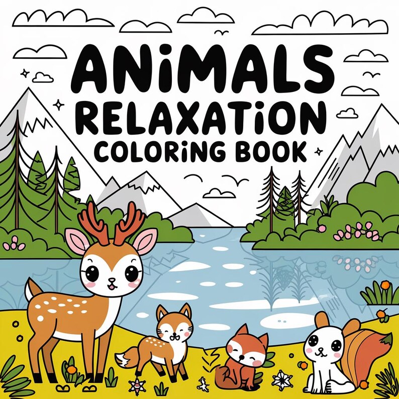75 Animals Relaxation Coloring Pages PDF | Mindful Animal Coloring Book ...