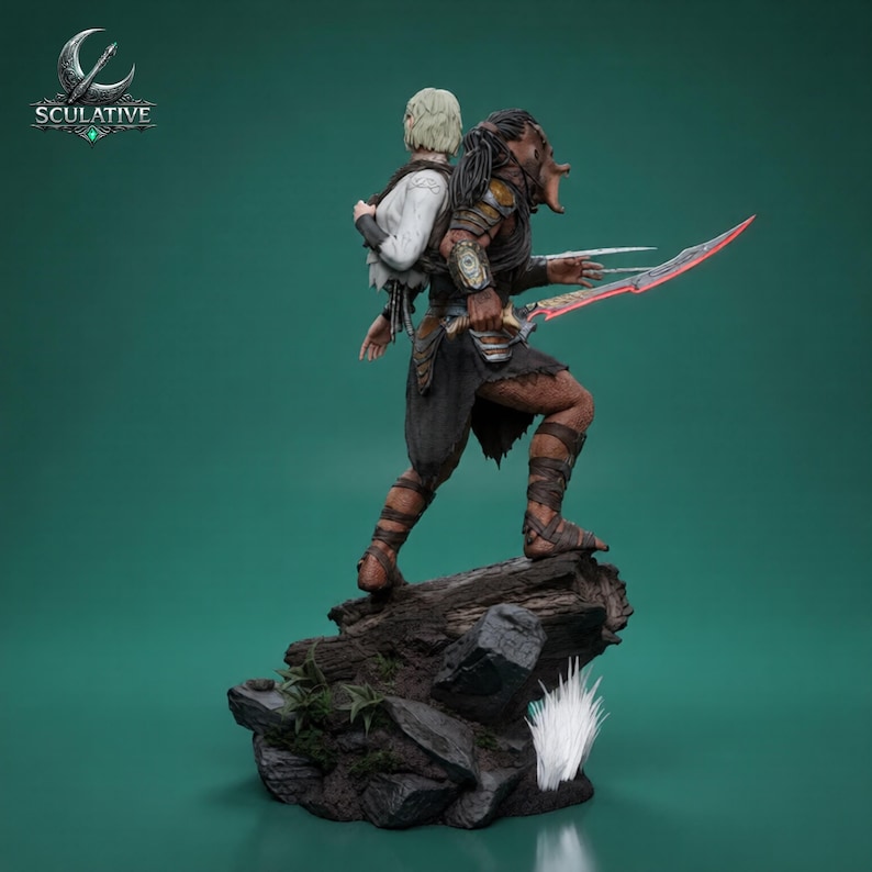 Alien Hunter Duel STL File | Sci-fi Predator Warrior Diorama | 3D ...