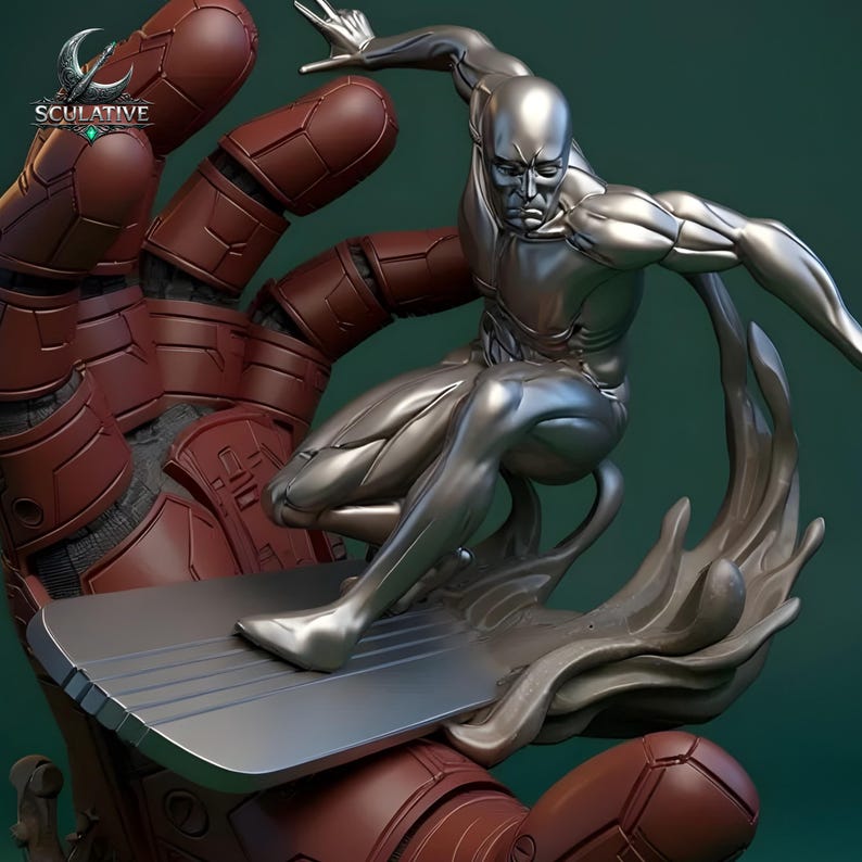 Silver Surfer STL File 1:6 Scale | Superhero Statue 3D Print | High ...