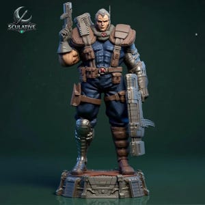 Cable 90s STL File 1:6 Scale | Superhero Action Figure Statue 3D Print ...