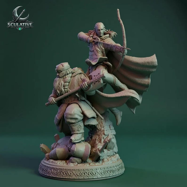 Gimli and Legolas 3D STL | Lord of the Rings Diorama | Fantasy ...
