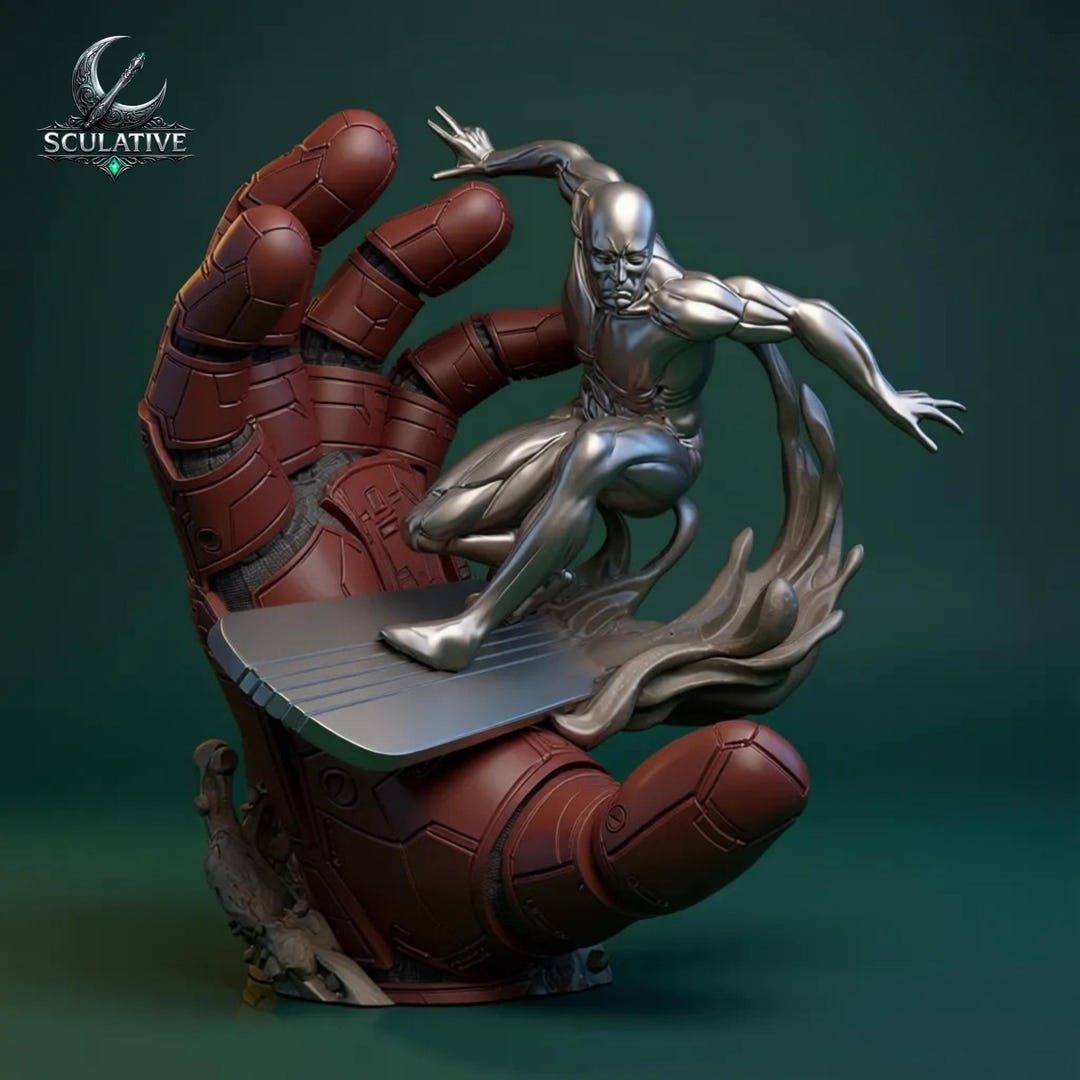 Silver Surfer STL File 1:6 Scale | Superhero Statue 3D Print | High ...