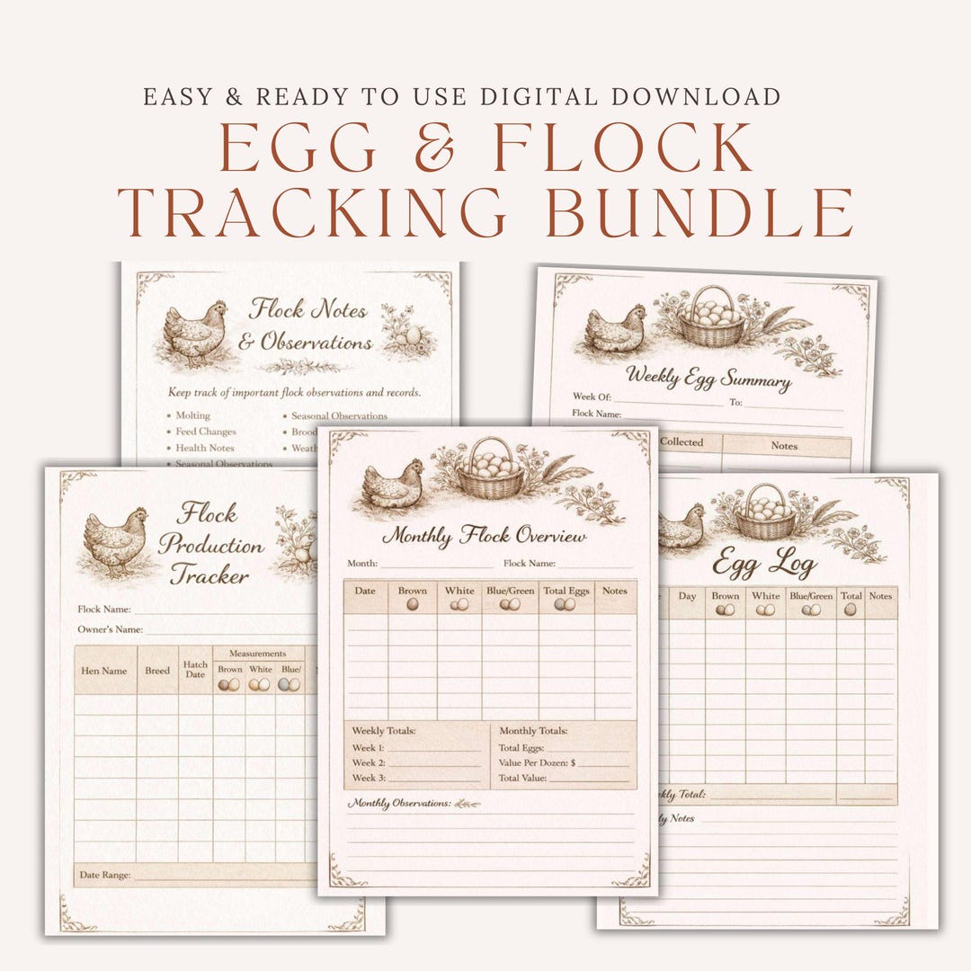 Chicken Egg Log Printable, Egg Production Tracker, Flock Record Keeper ...