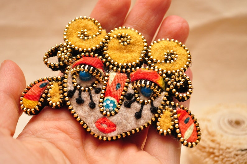 Artisan Jewelry Angel Felt Brooch Colorful Felt Pin Yellow Wool Brooch ...