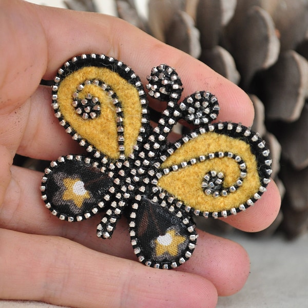 Felt Zipper Brooch - Etsy