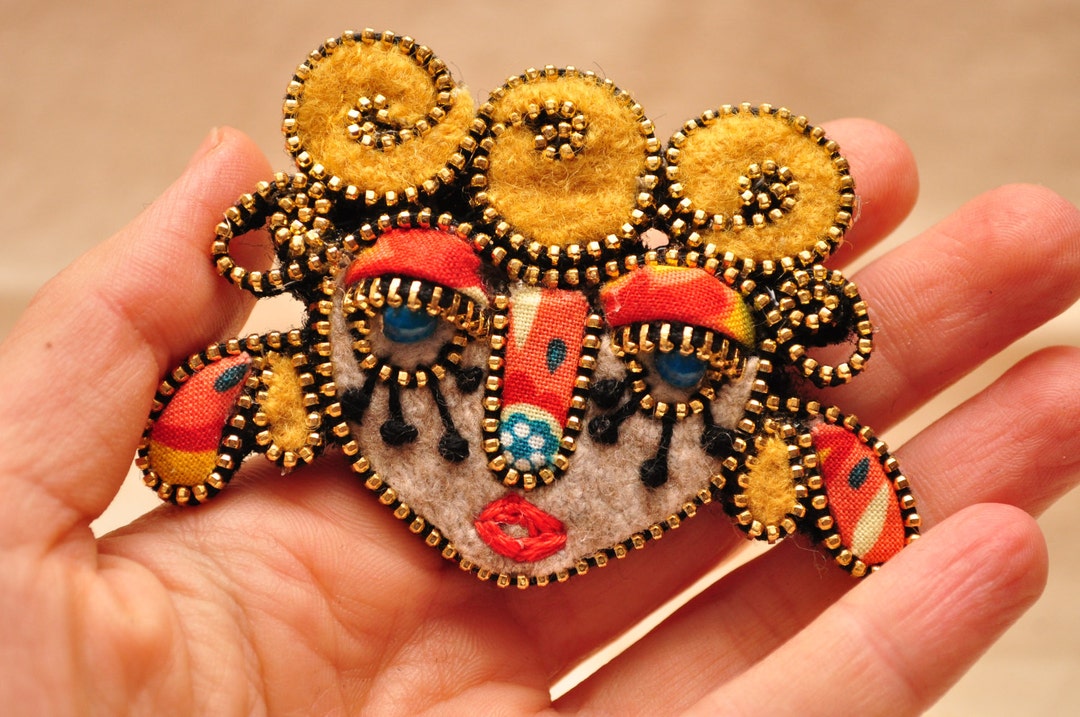 Artisan Jewelry Angel Felt Brooch Colorful Felt Pin Yellow Wool Brooch ...