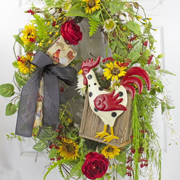 Rooster Wreath - Etsy