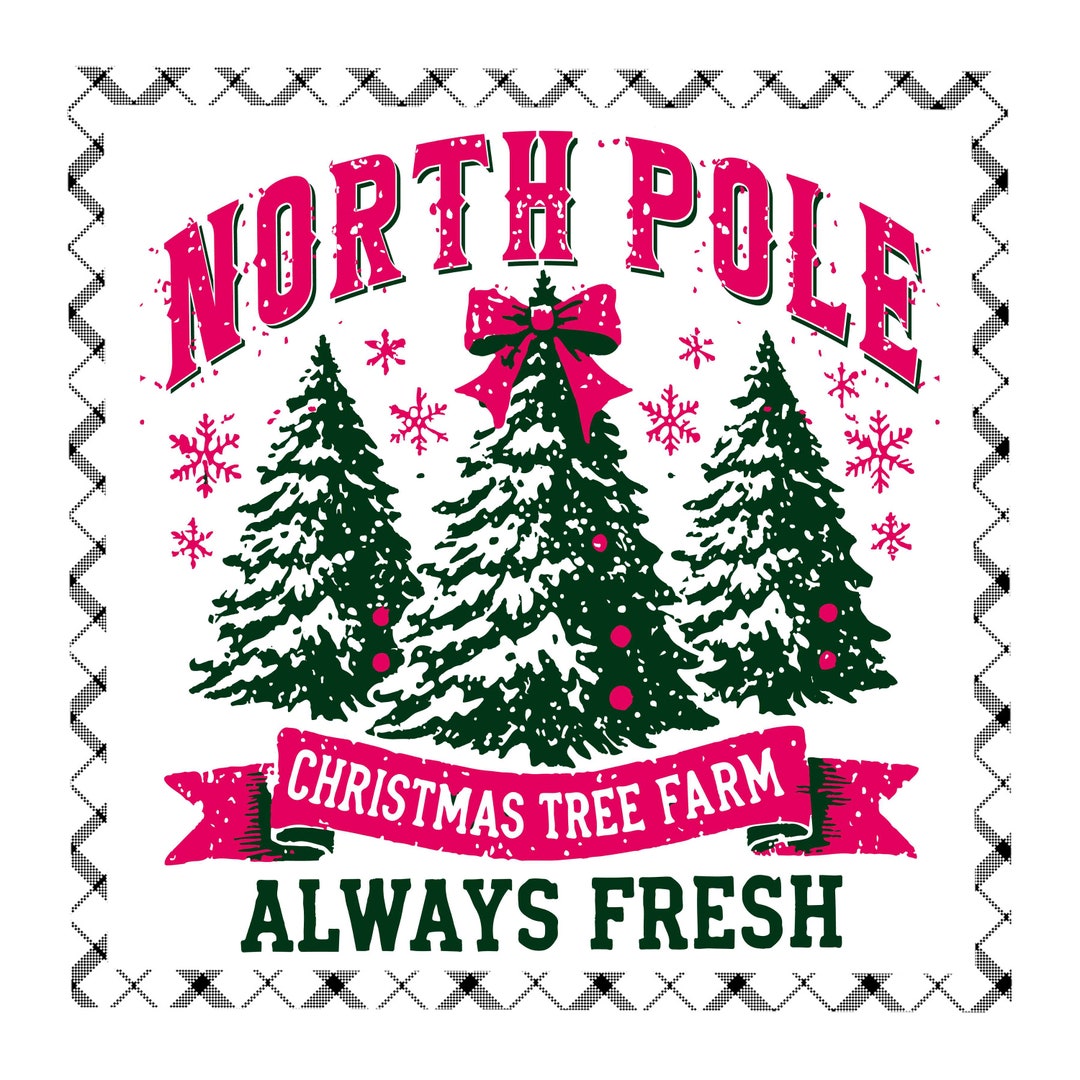 North Pole Christmas Tree Farm Wreath Sign – 10" Square Rustic Holiday ...