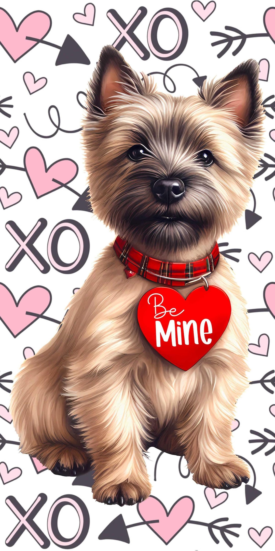 Valentine’s Day Yorkie Metal Sign – 6'' X 12'' Vertical, Be Mine Heart ...