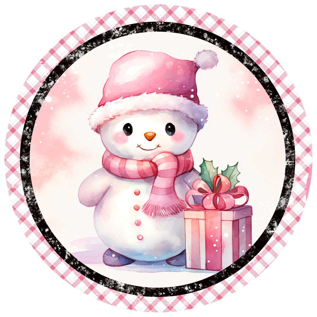 Cute Snowman Sublimated Wreath Sign - Winter Christmas Decor - Festive ...